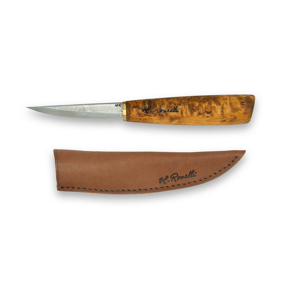 Refurbished Carving Knife | Curly Birch Handle | Roselli Finland